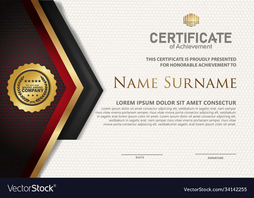 Luxury modern certificate template with flow Vector Image Luxury modern certificate template with flow Vector Image