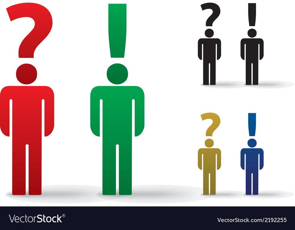Man question - exclamation Royalty Free Vector Image
