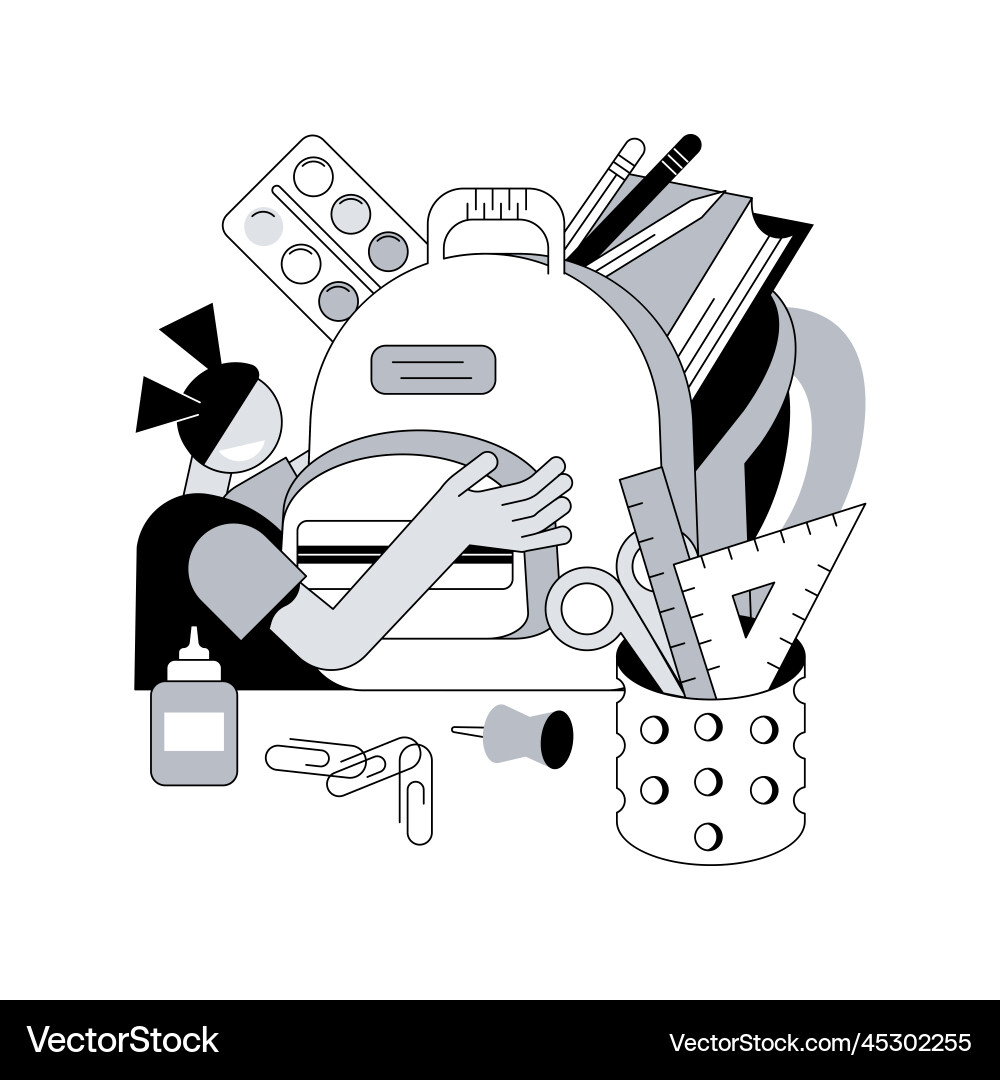 School supplies abstract concept Royalty Free Vector Image