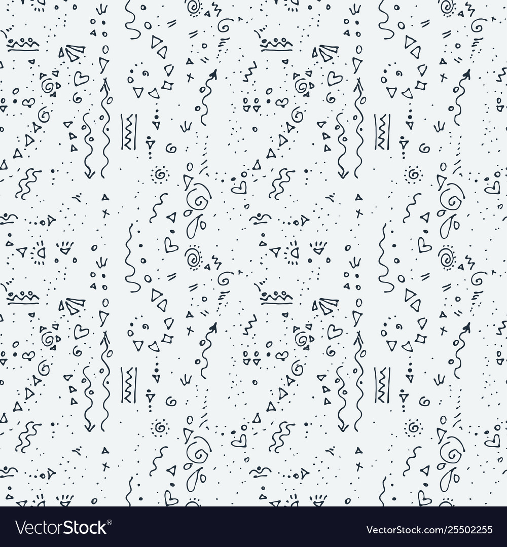 Seamless doodle pattern with cute elements Vector Image