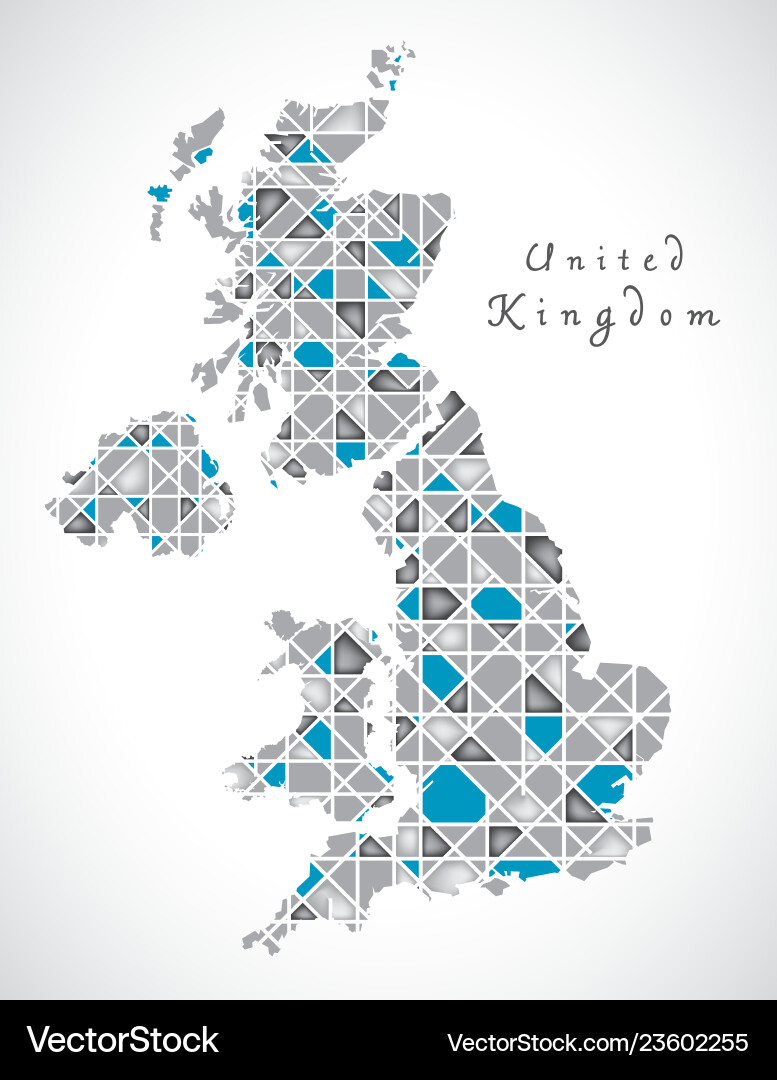 United kingdom map crystal style artwork Vector Image