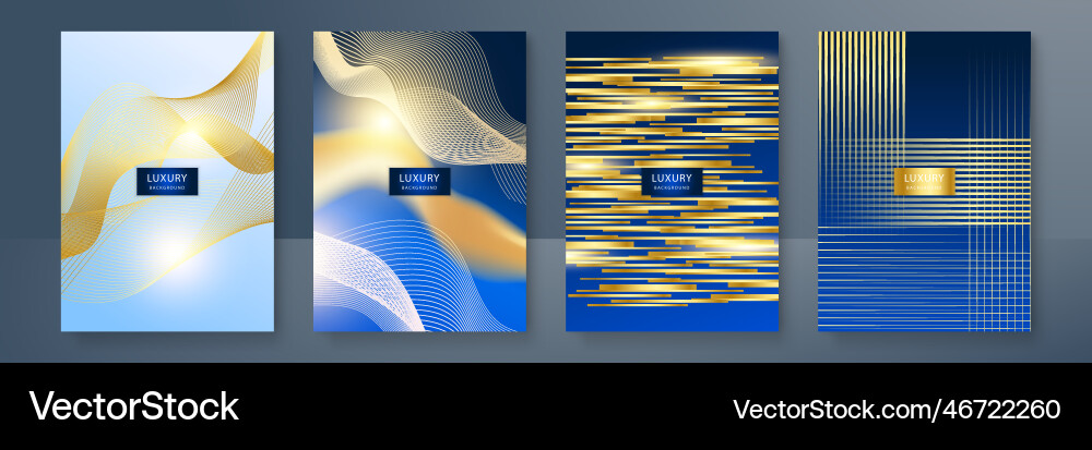 Abstract luxury blue gold line metallic direction Vector Image