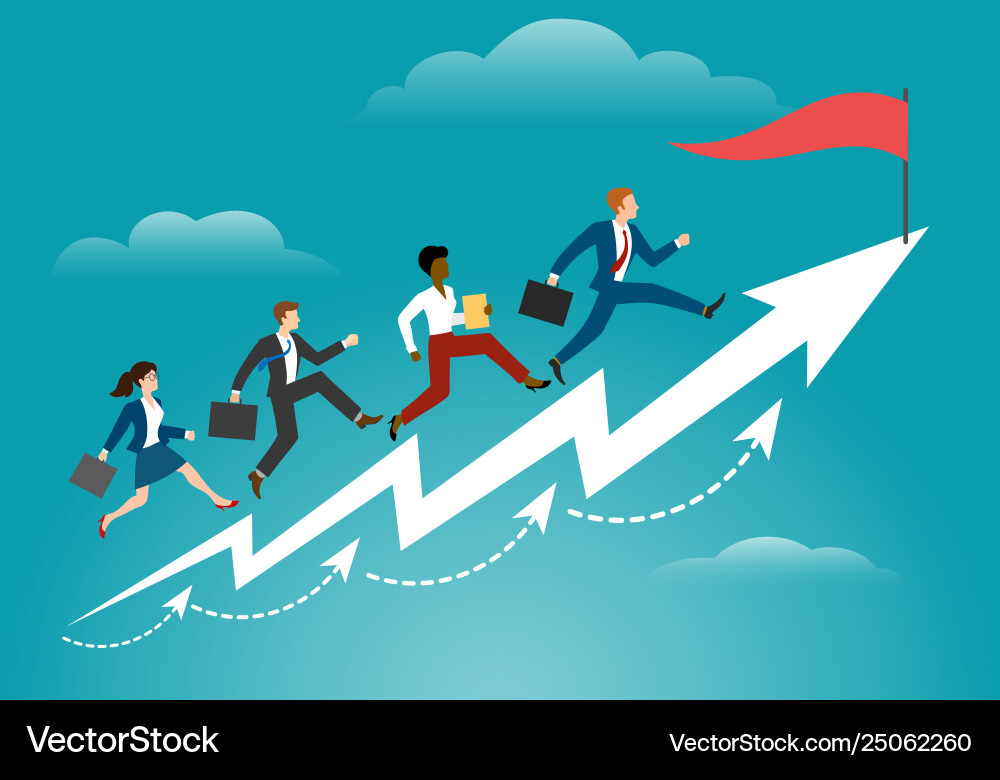 Business running to target concept Royalty Free Vector Image