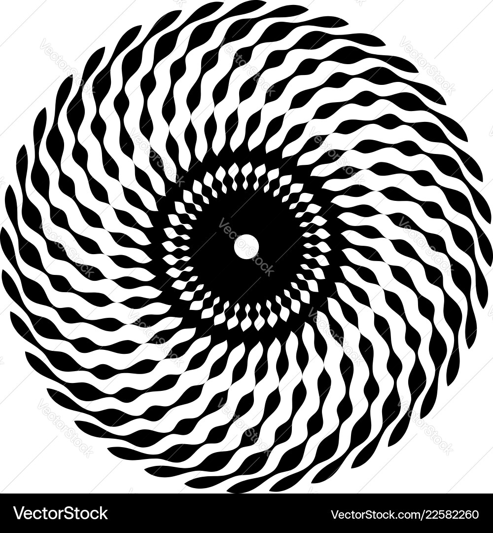 Circular geometric motif abstract grayscale Vector Image