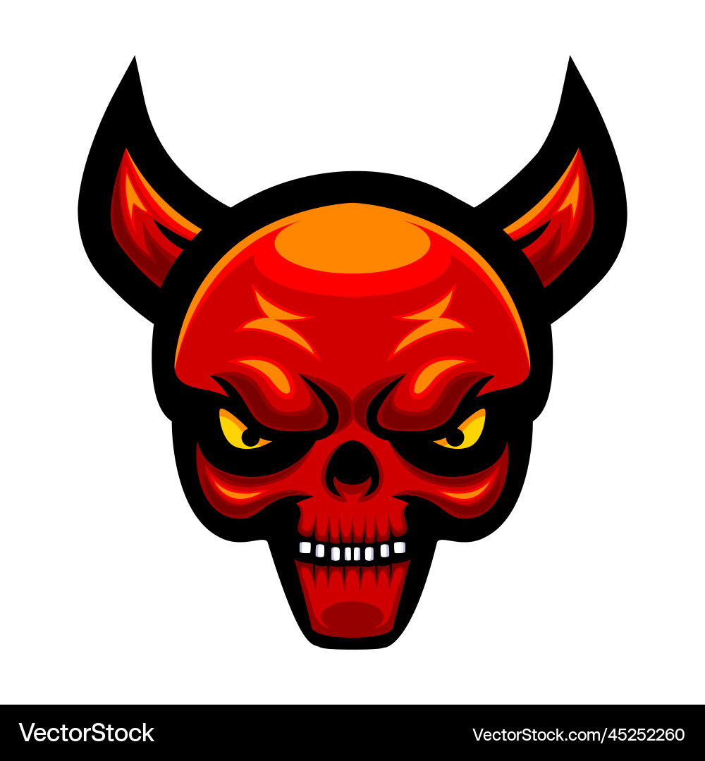 Demon skull head logo mascot design Royalty Free Vector