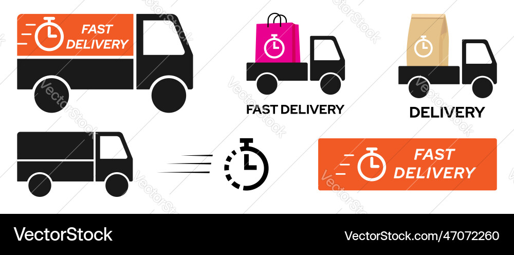 Fast delivery icon set for web and app delivery Vector Image