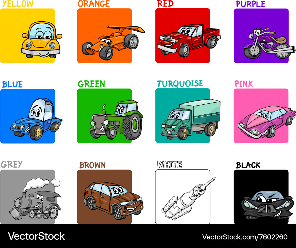 Main colors cartoon collection Royalty Free Vector Image