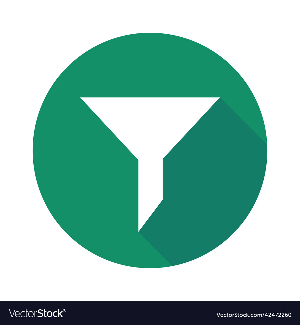 Modern filter icon in green Royalty Free Vector Image