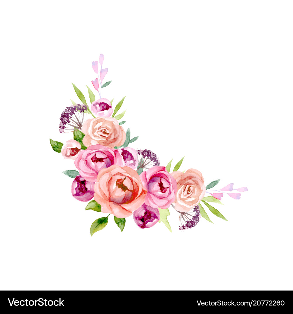 Set floral arrangements Royalty Free Vector Image