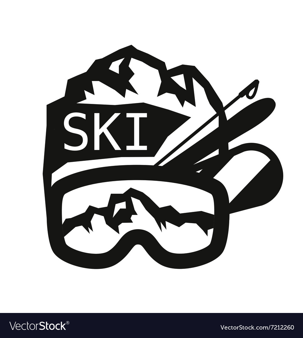 Ski resort logo emblems labels badges Royalty Free Vector