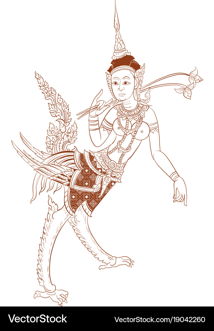 Thai traditional painting Royalty Free Vector Image