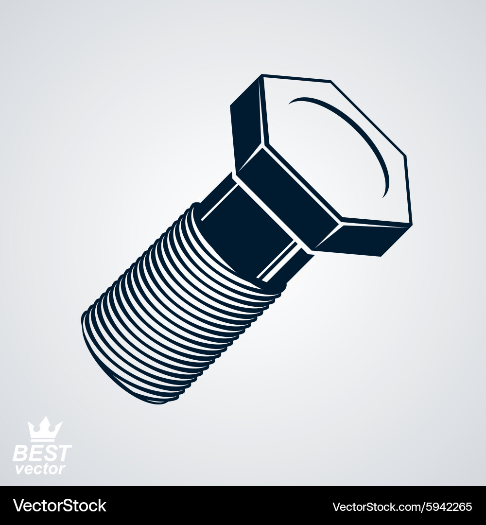 3d classic bolt detailed graphic built instrument Vector Image