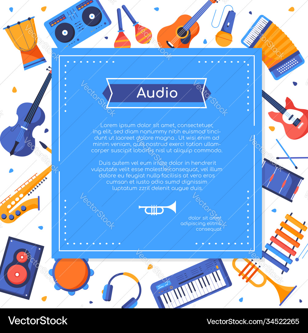 Audio - colorful flat design style banner template
