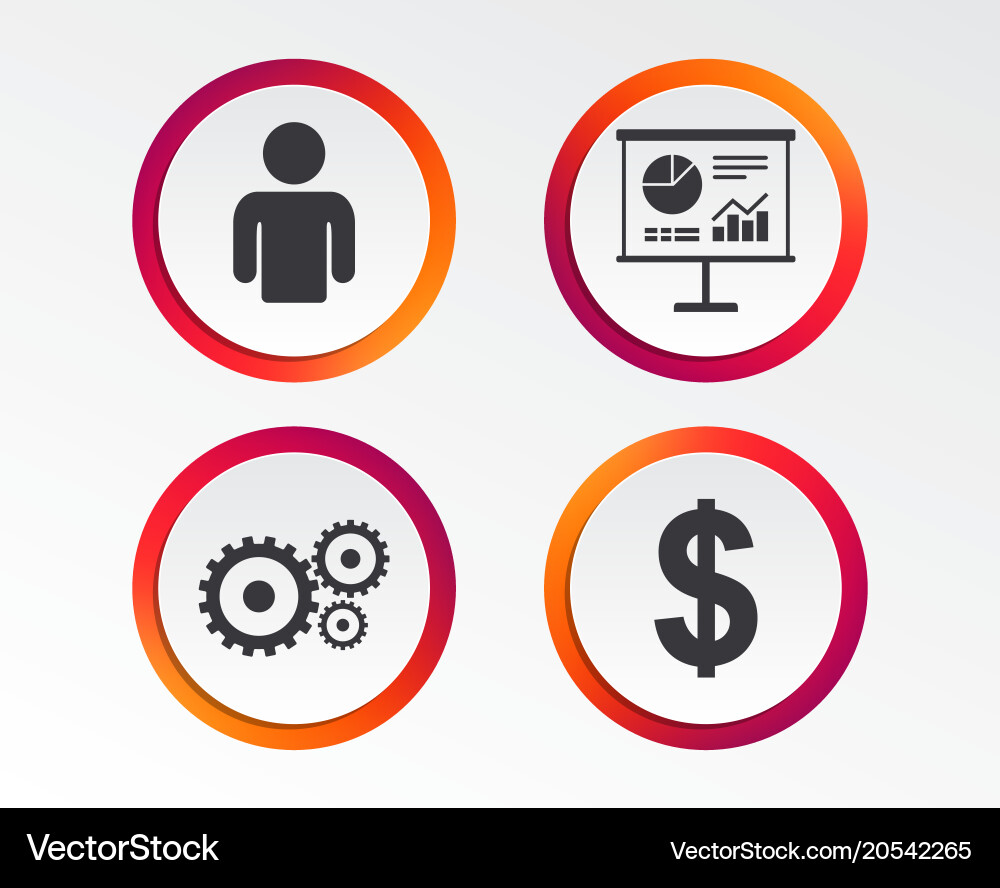 Business signs human and presentation board Vector Image
