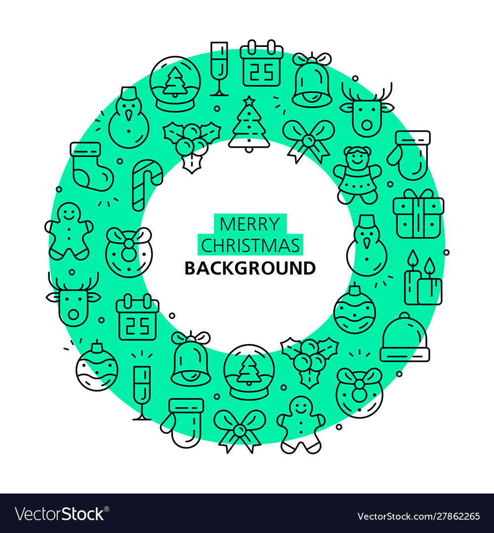 Christmas elements circle background Royalty Free Vector