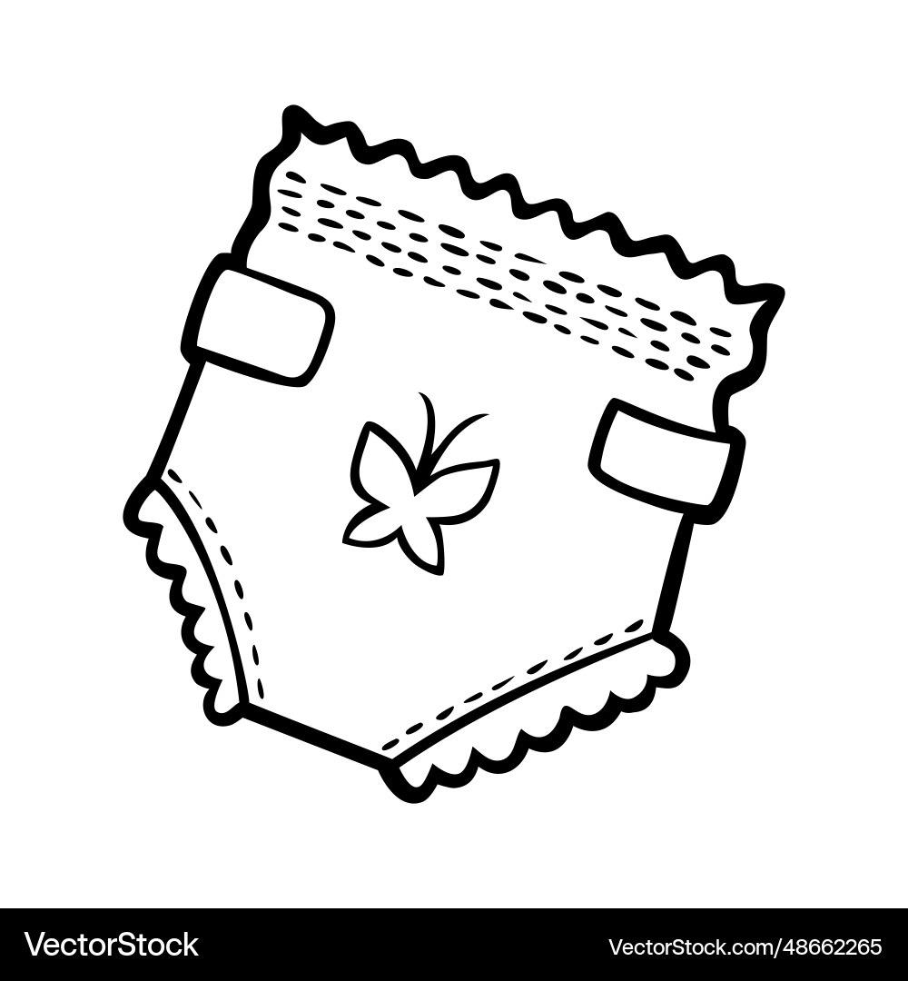 Coloring book baby diaper Royalty Free Vector Image
