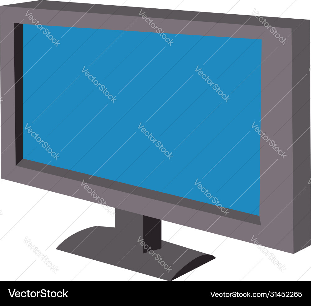 Flat monitor on white background Royalty Free Vector Image