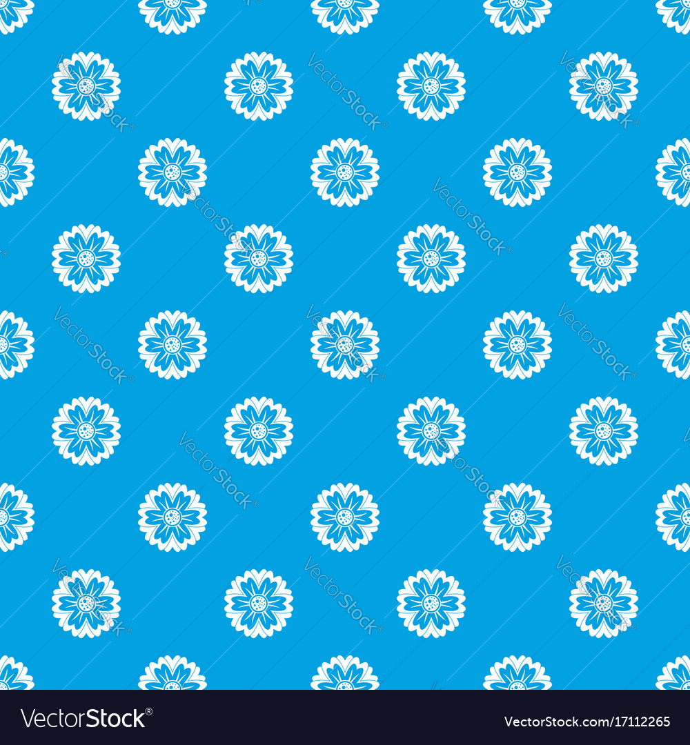 Flower pattern seamless blue Royalty Free Vector Image
