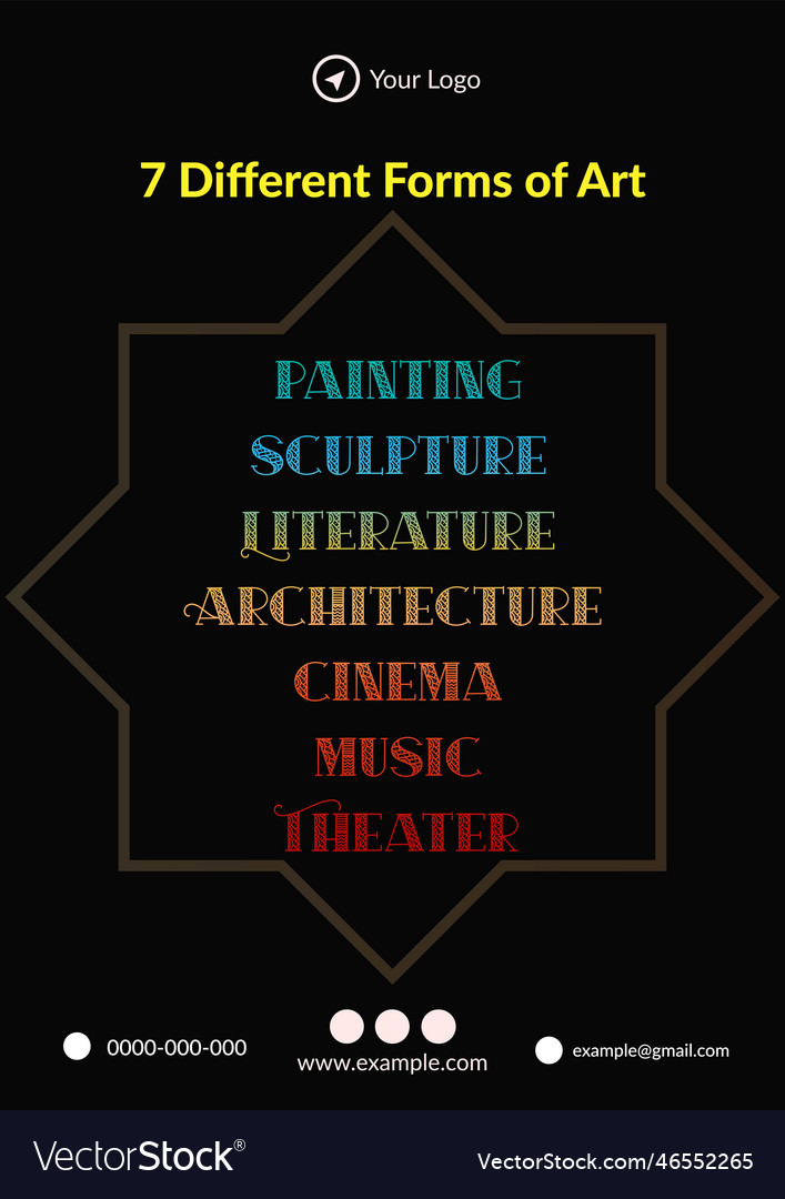 Flyer design of different forms art Royalty Free Vector