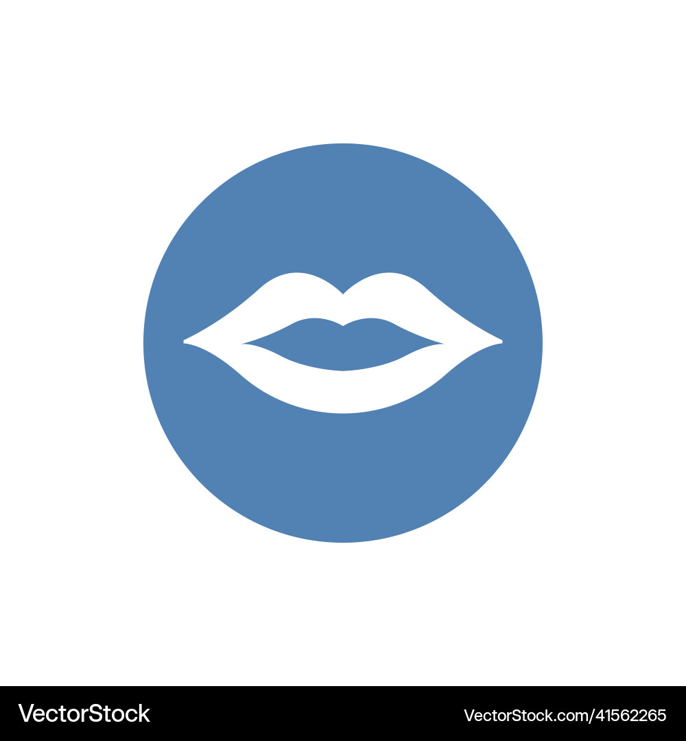 Icon of the lips flat design Royalty Free Vector Image