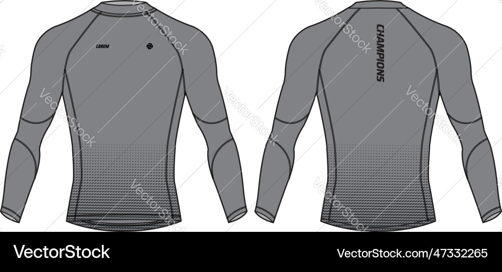 Long sleeve compression running base layer top t Vector Image
