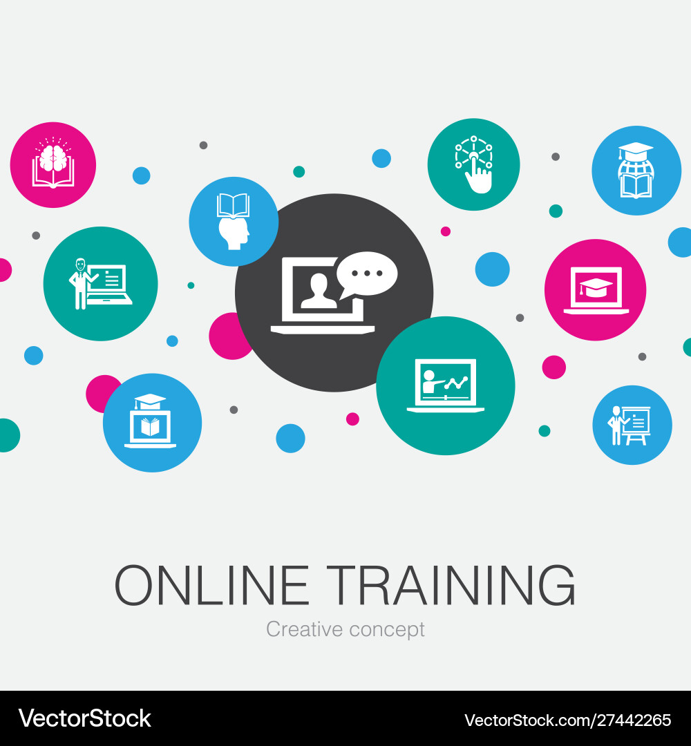 Online training trendy circle template with simple