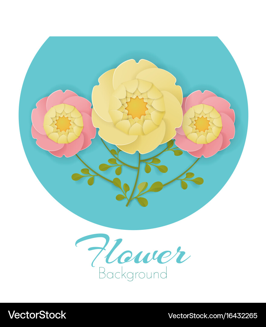 Paper flowers background with exotic pink Vector Image