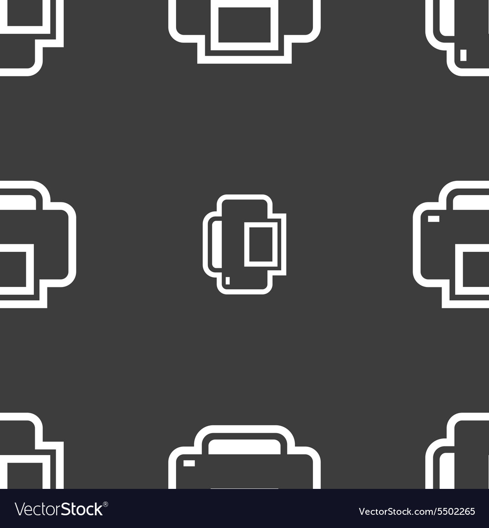 Printing icon sign seamless pattern on a gray Vector Image