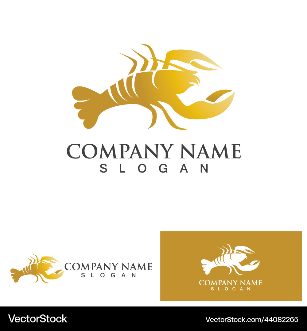Sea prawn logo and symbol Royalty Free Vector Image