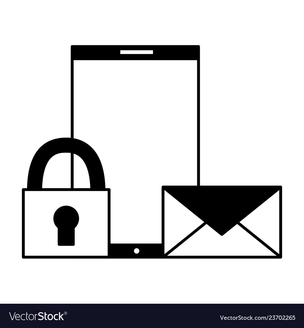 Smartphone email data security Royalty Free Vector Image