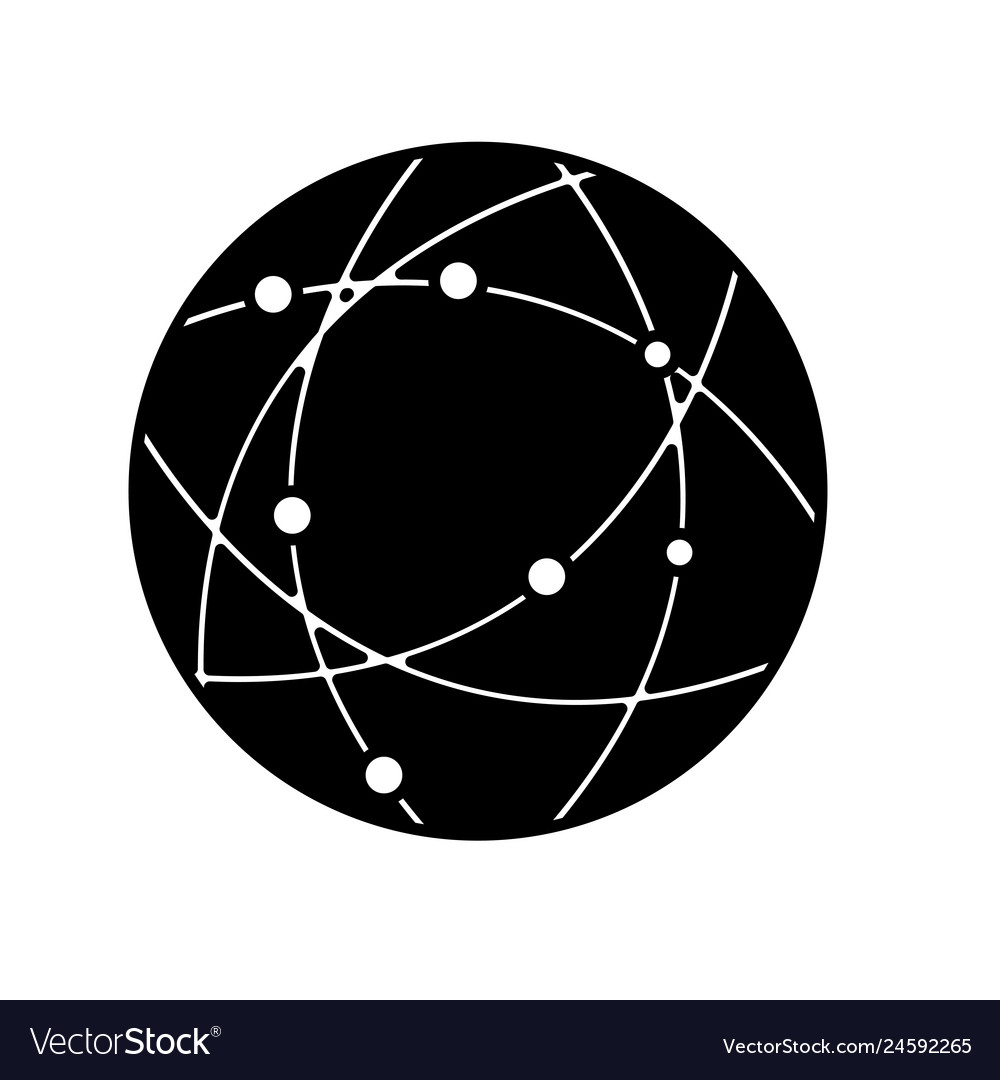 Sphere planet browser icon Royalty Free Vector Image