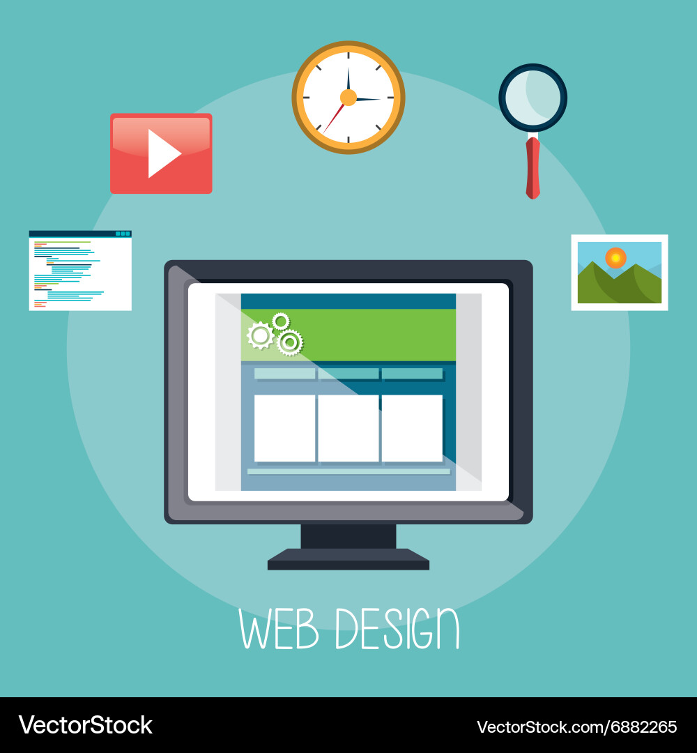 Web design development Royalty Free Vector Image