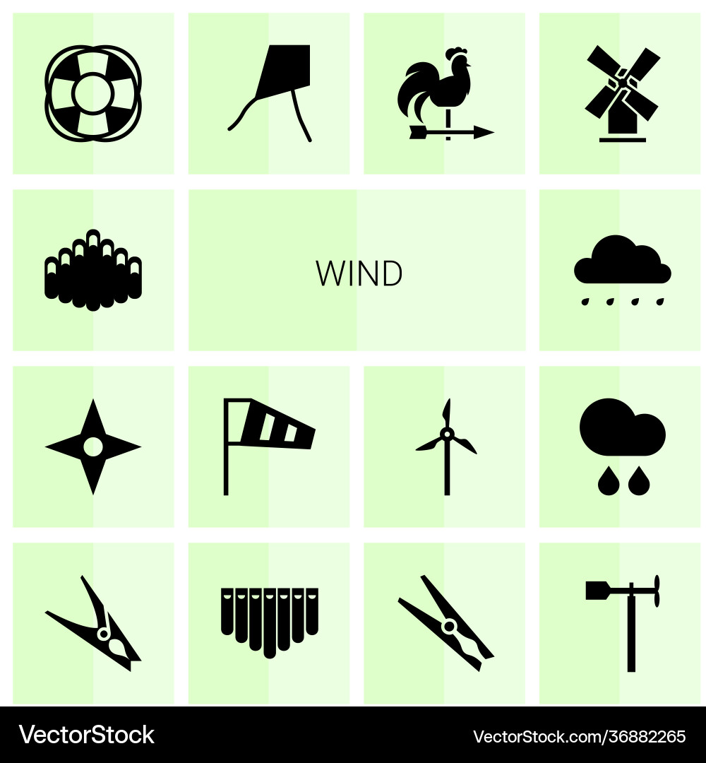 Wind icons Royalty Free Vector Image - VectorStock