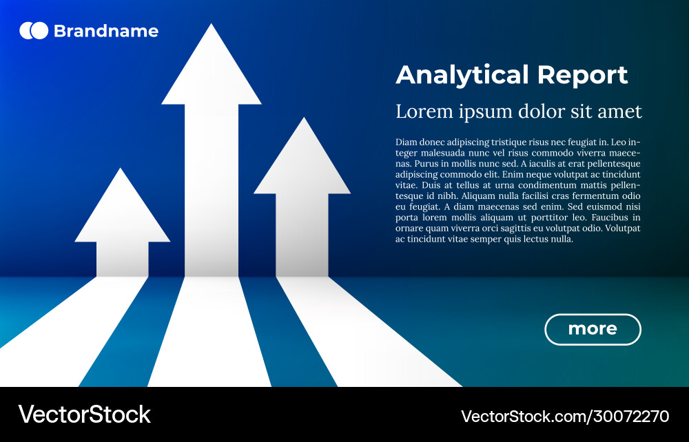 Analytical report - web template in trendy colors Vector Image