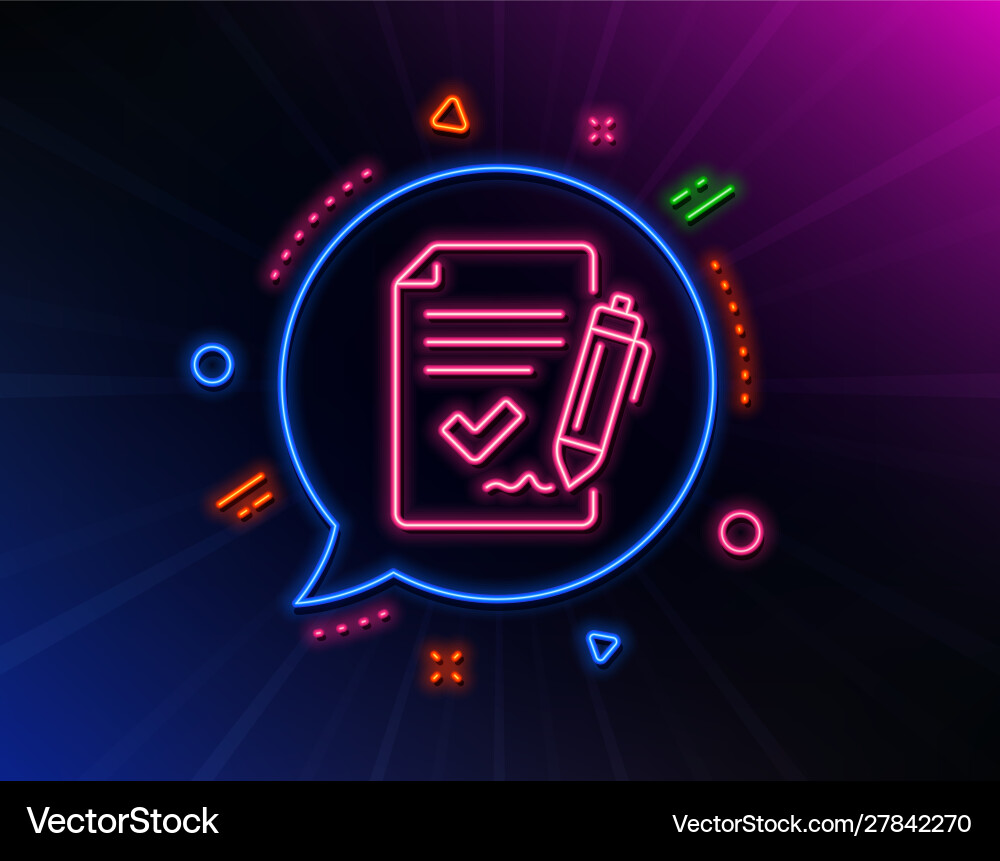 Approved agreement line icon sign document symbol Vector Image