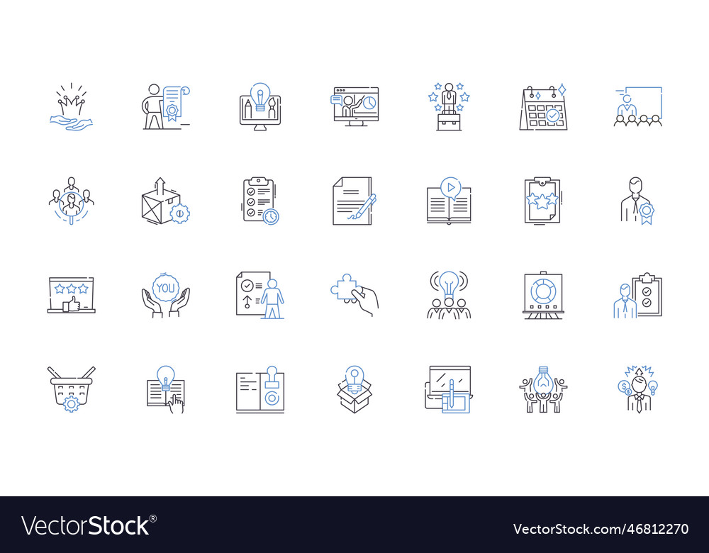 Campaign company line icons collection strategy Vector Image Campaign company line icons collection strategy Vector Image