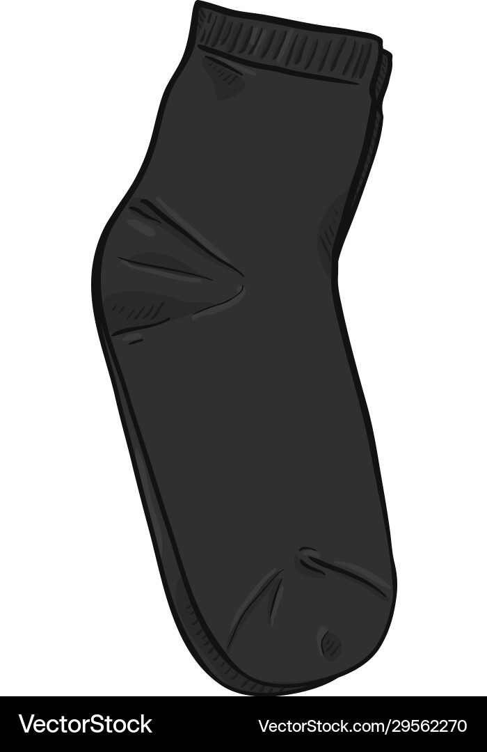 Cartoon black casual socks Royalty Free Vector Image
