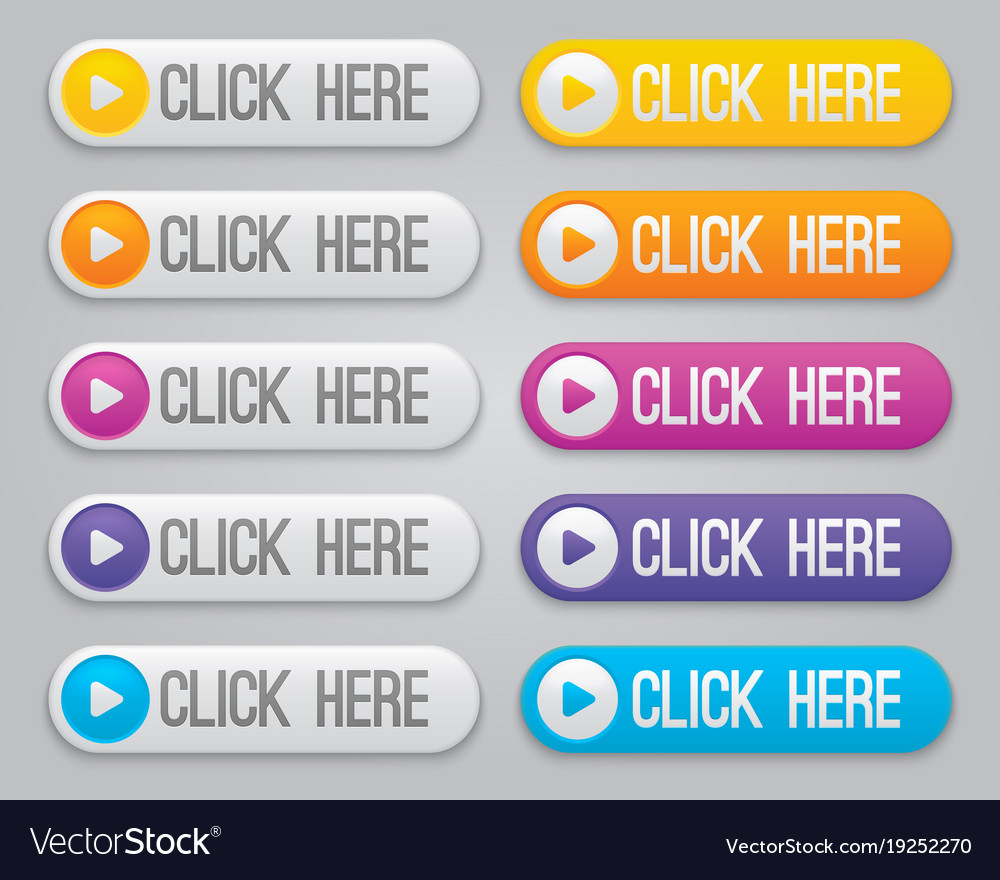 Click here buttons collection internet Royalty Free Vector Click here buttons collection internet Royalty Free Vector