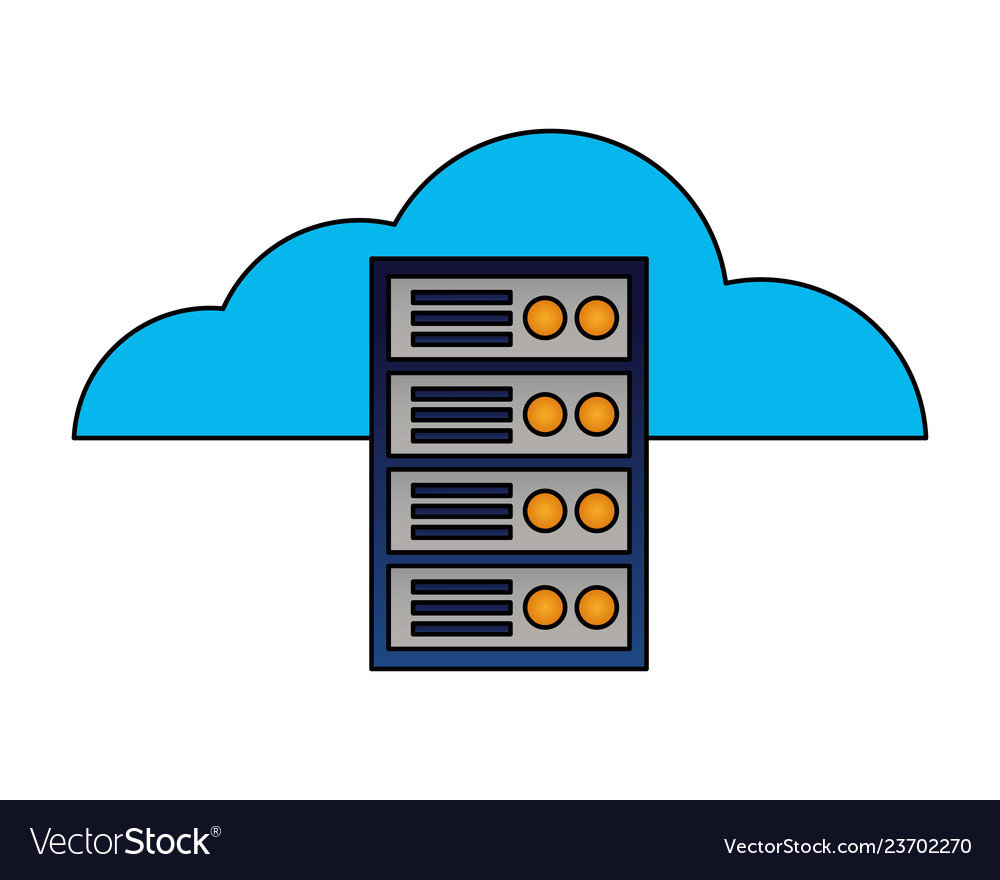 Cloud computing computer case storage Royalty Free Vector