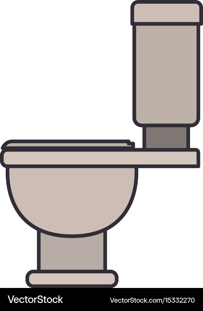 Color image toilet icon side view Royalty Free Vector Image