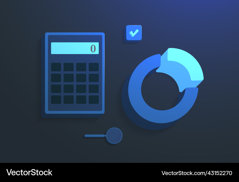 Digital accounting and financial analysis Vector Image
