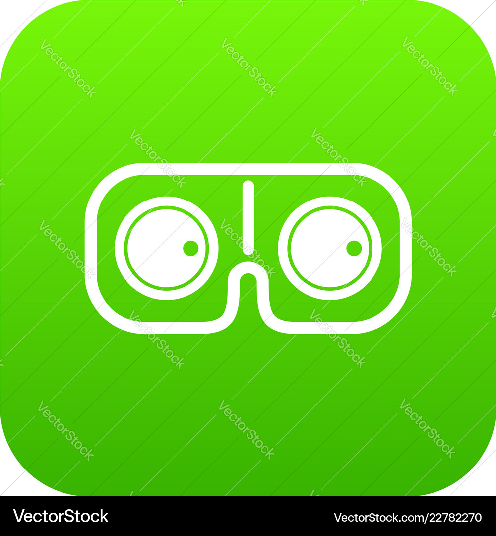 Game glasses icon digital green Royalty Free Vector Image