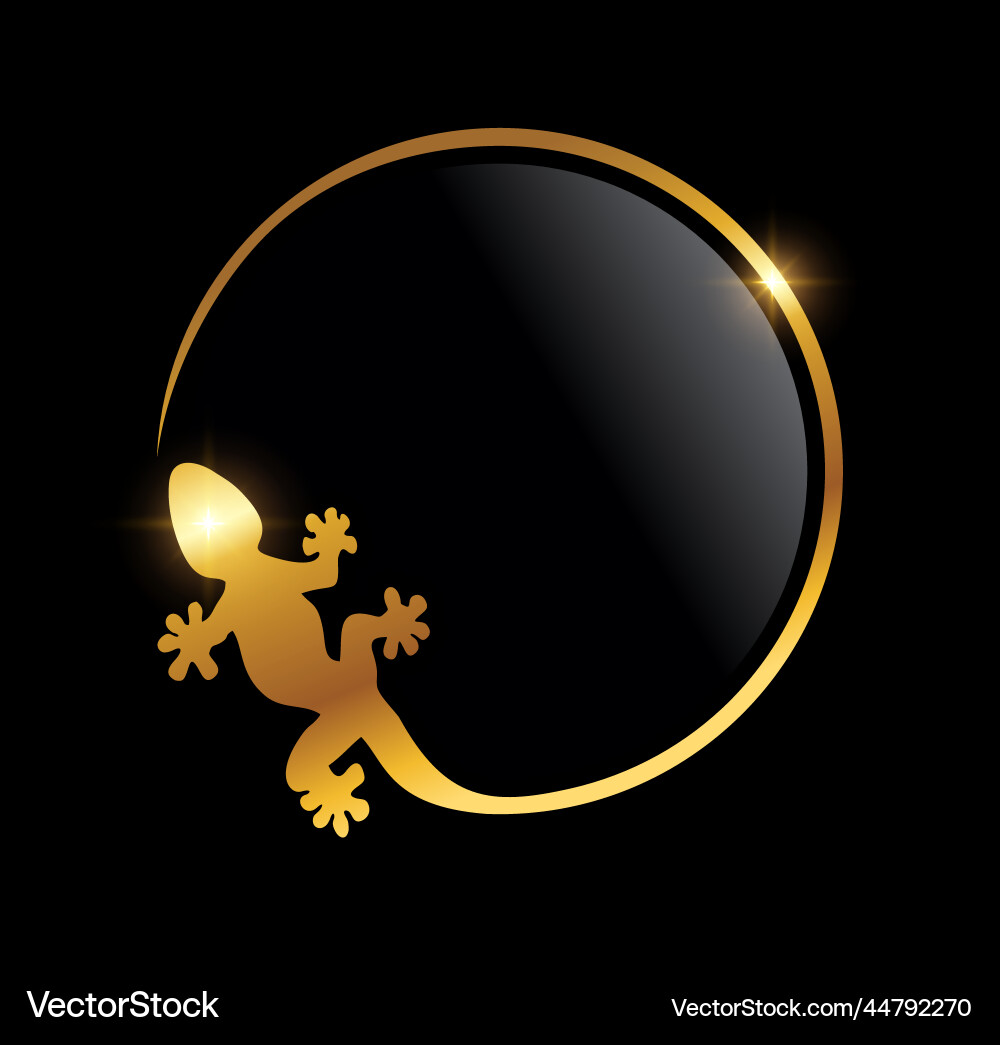 Golden luxury gecko icon Royalty Free Vector Image