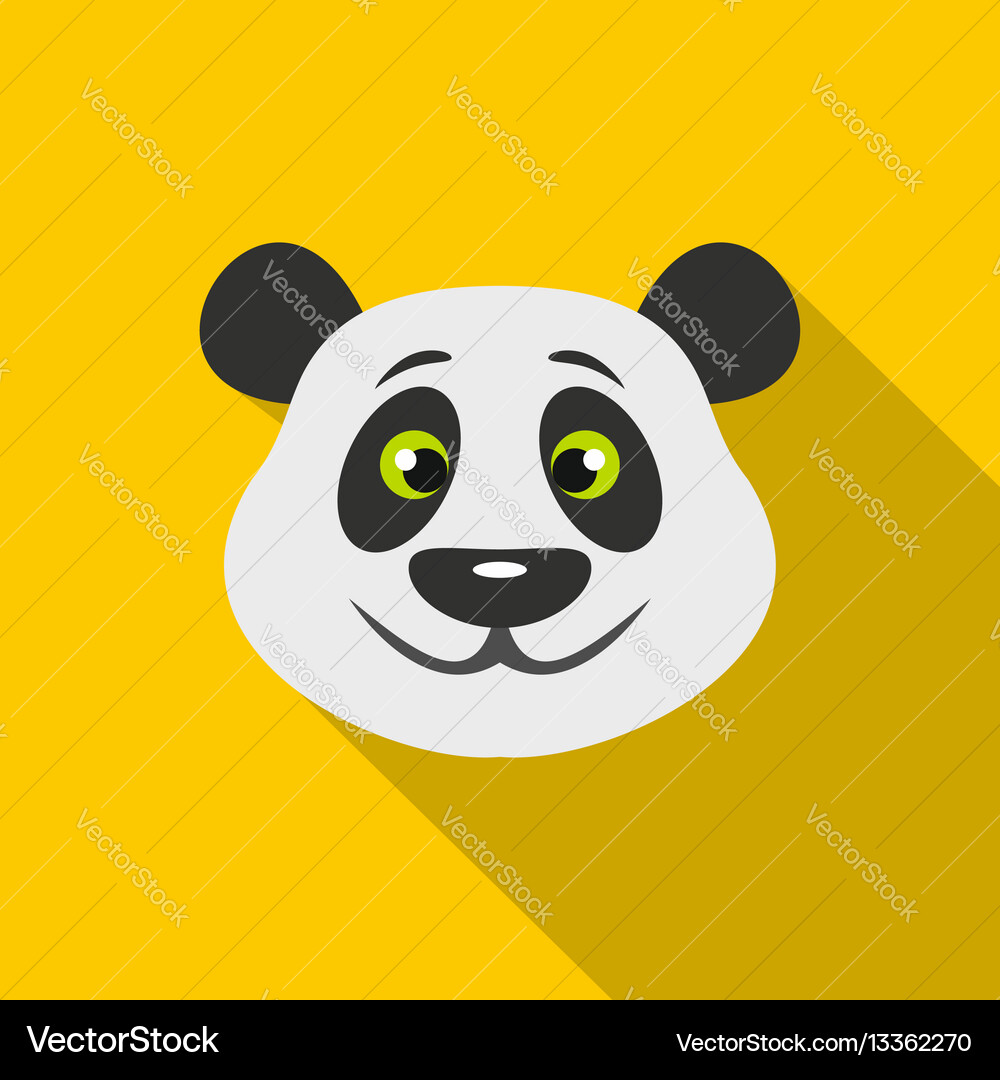 Head of panda bear icon flat style Royalty Free Vector Image