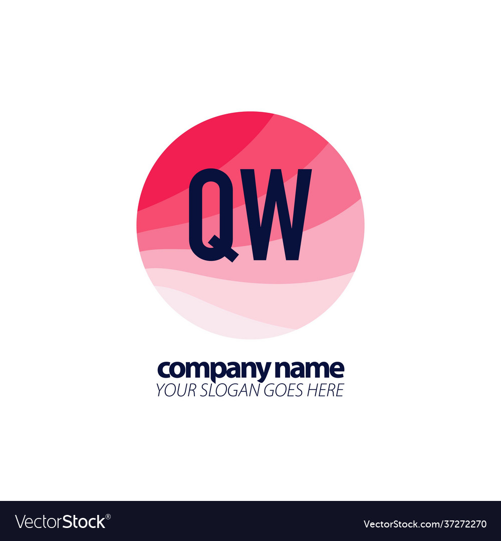 Initial letter qw colorful circle logo design Vector Image
