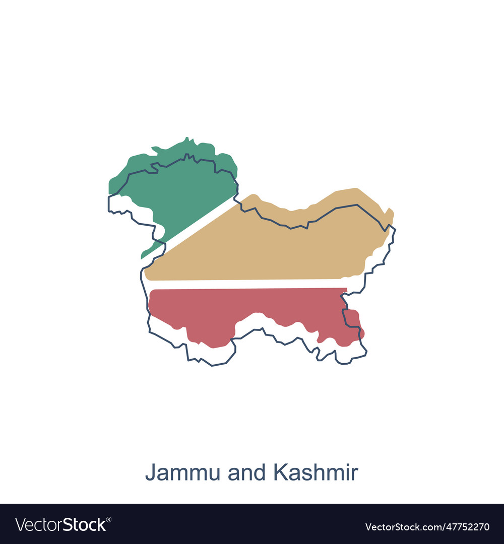 Map of jammu and kashmir design Royalty Free Vector Image
