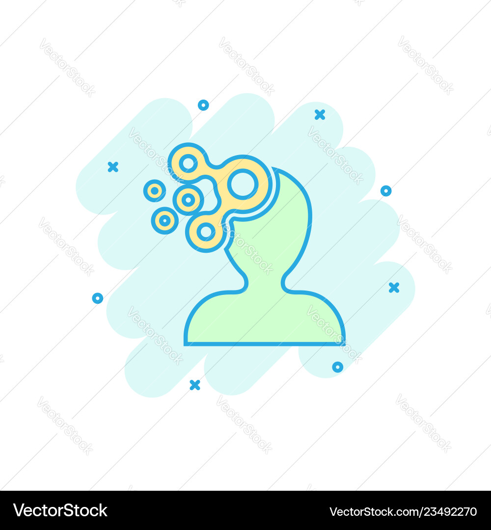 Mind people icon in comic style human frustration Vector Image