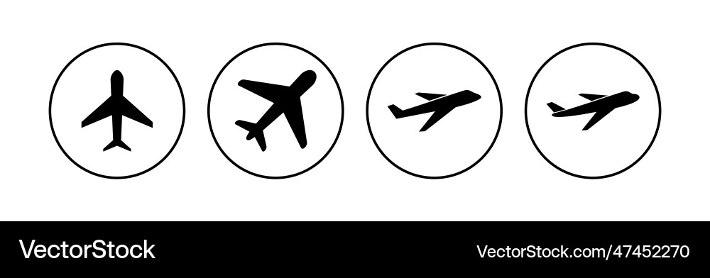 Plane icon set airplane icon flight transport Vector Image