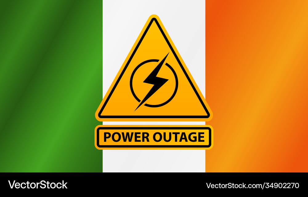 Power outage yellow warning sign Royalty Free Vector Image