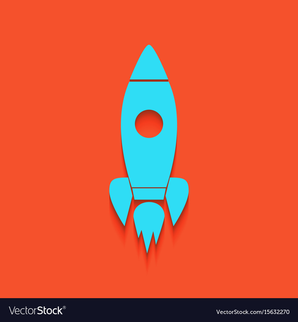 Rocket sign whitish icon Royalty Free Vector Image